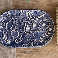 Handmade Ceramic Paisley Soapdish Pottery - Folksy