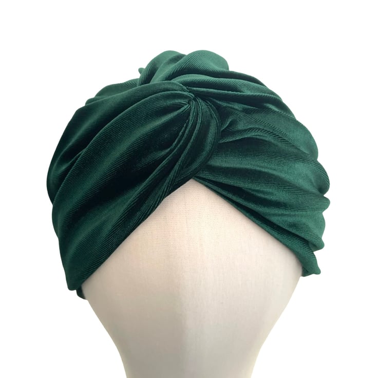 Luxury Velvet Twisted Turban Hat Green Velvet V... - Folksy