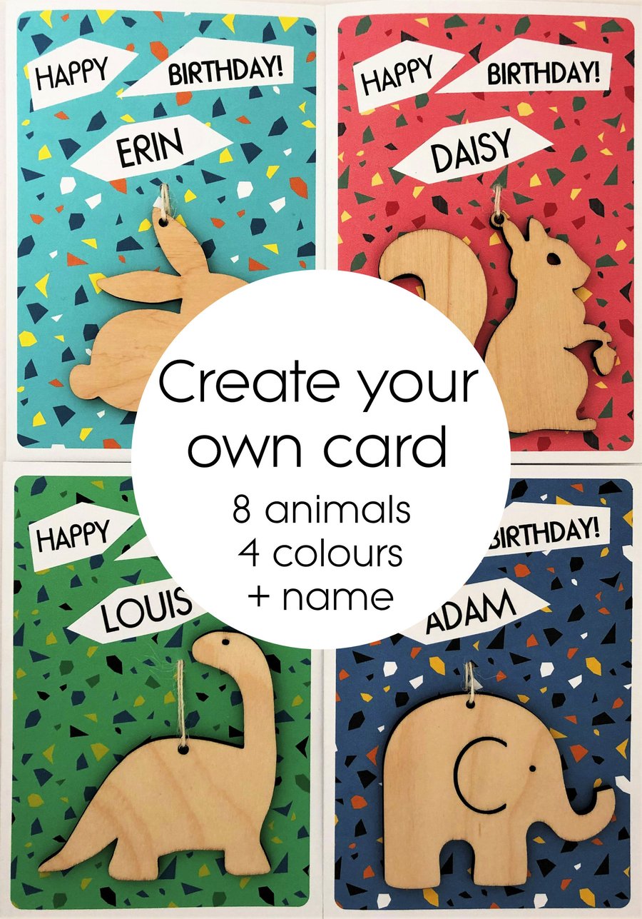 Personalised Animal Birthday Card - Folksy
