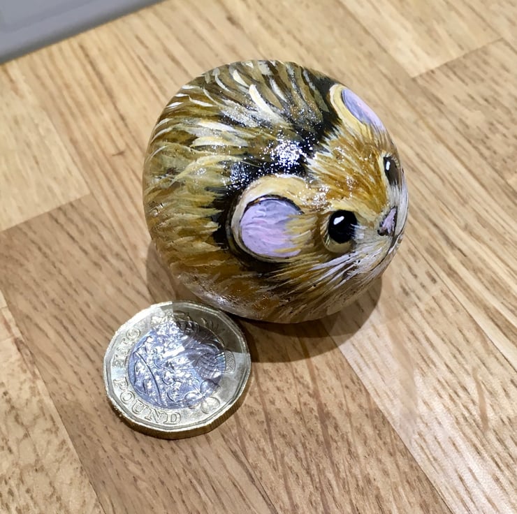 Mouse hand painted pebble garden rock art wildl... - Folksy