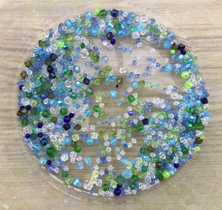 Pretty Collection of Sea Tones Facetted Beads, ... - Folksy