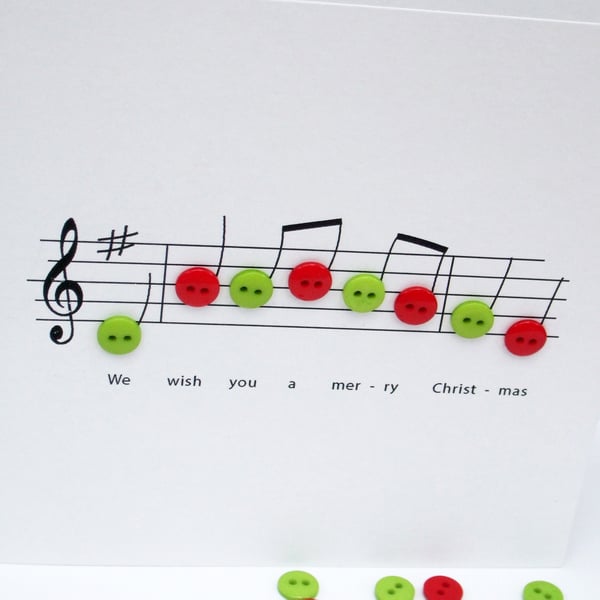 Pack of 4 Christmas Cards - Christmas Music Card - Folksy