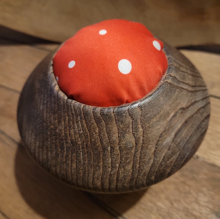 Toadstool pin cushion and needle pot - Folksy