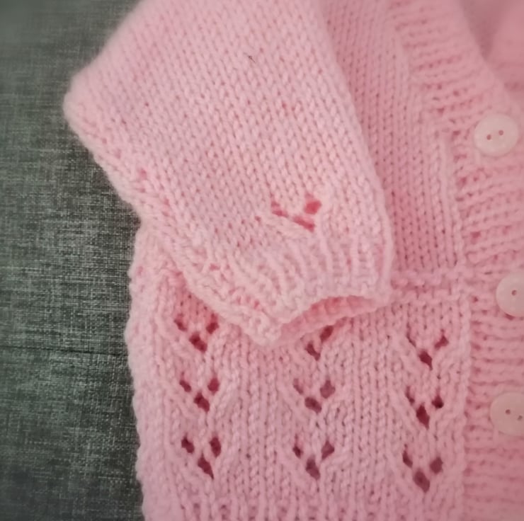 0-3 months hand knitted light pink cardigan - Folksy