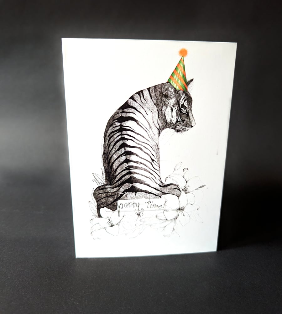 Blank Birthday Tiger Greeting Card - Folksy