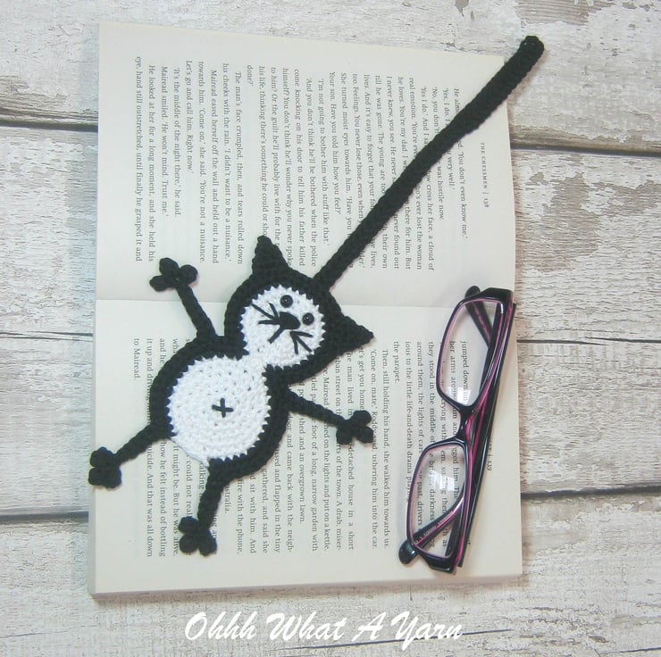 Crochet cat bookmark, cat gift, crochet bookmar... - Folksy