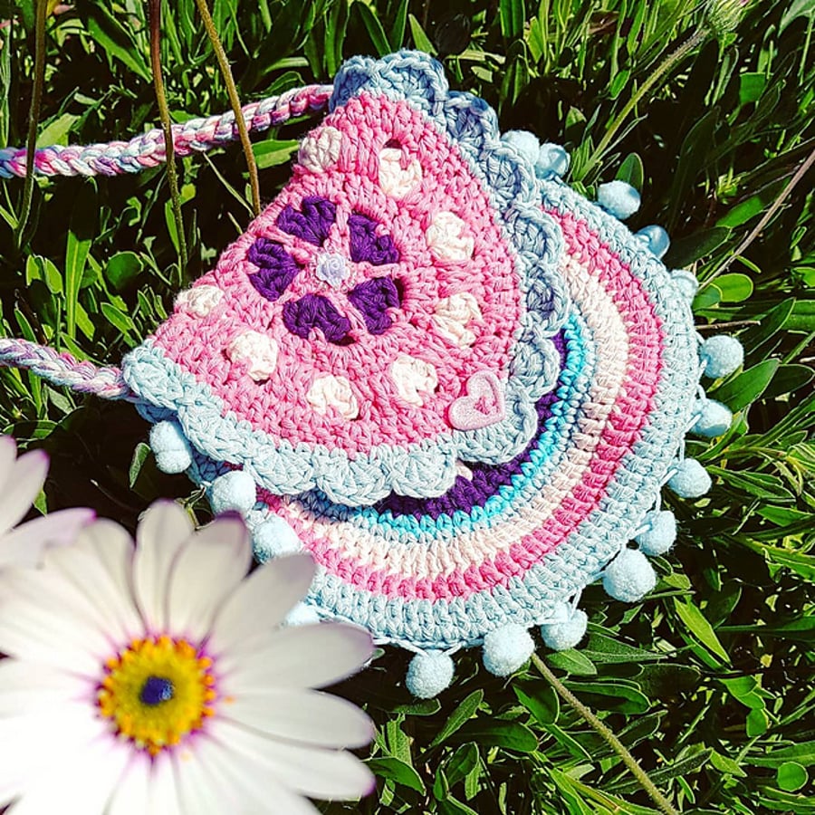 Pretty Pom Pom Purse - Folksy