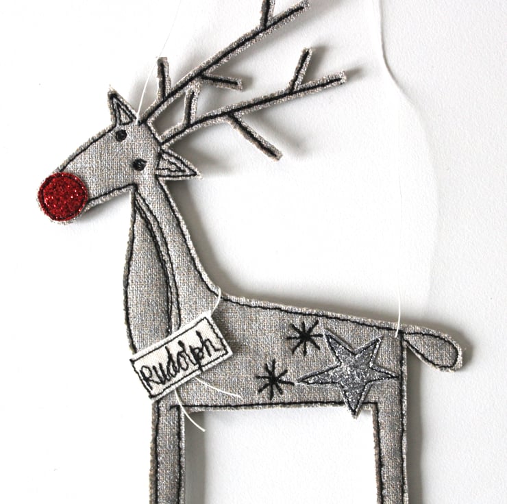 Rudolph the Reindeer - Hanging Decoration - Folksy