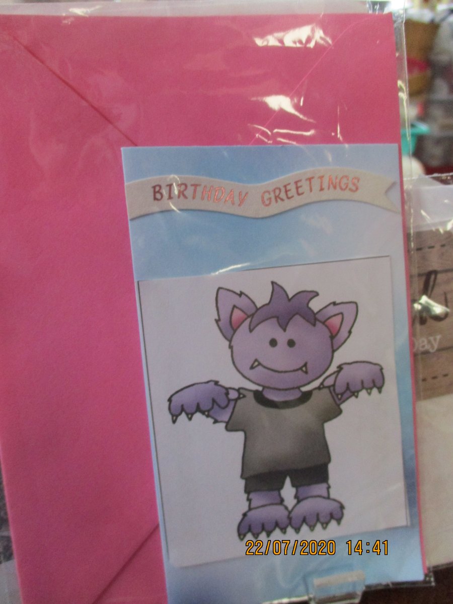 Birthday Greetings Monster Card - Folksy
