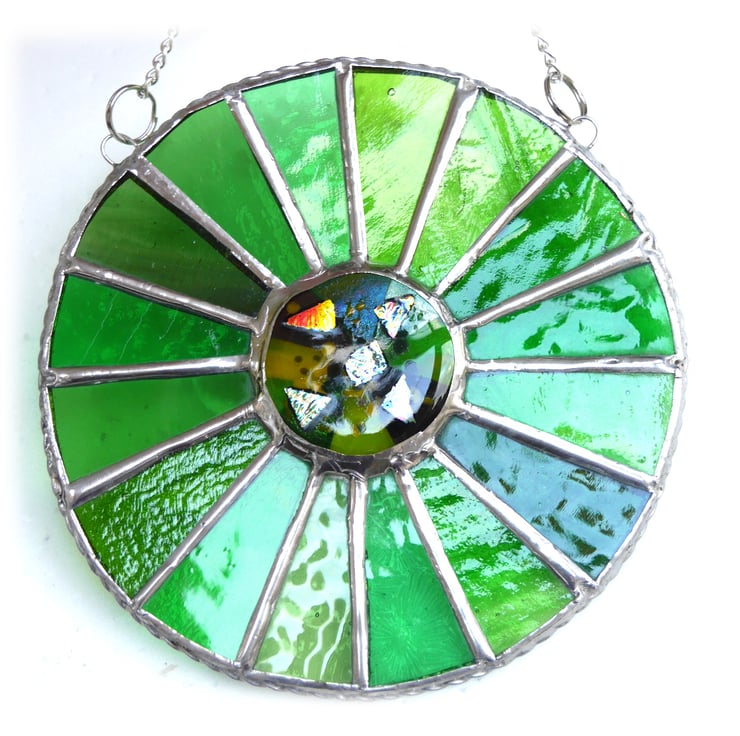 Going Green Suncatcher Stained Glass Handmade C... - Folksy