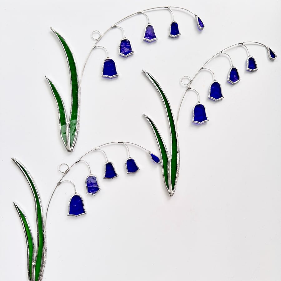 Stained Glass Bluebell Suncatcher - Handmade Ha... - Folksy