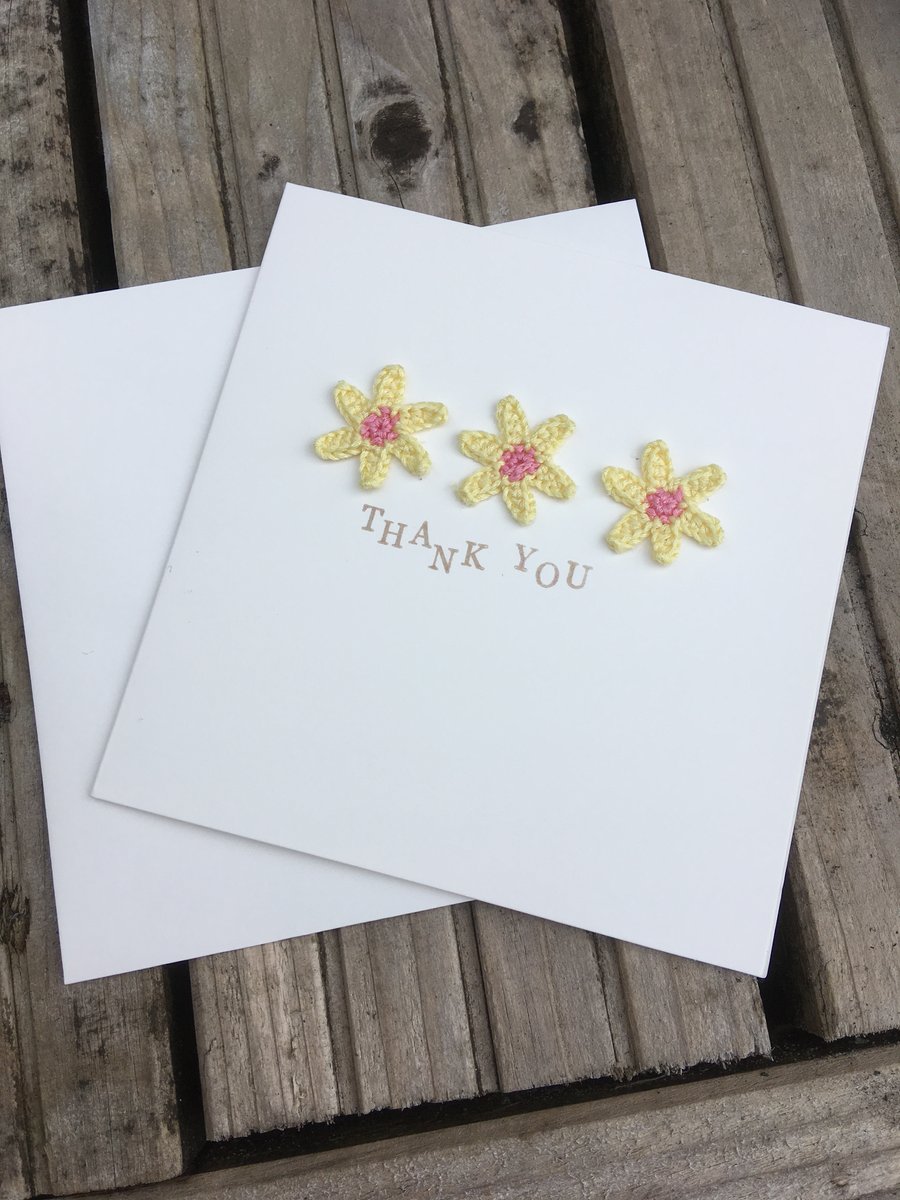 Crochet flower card - Folksy