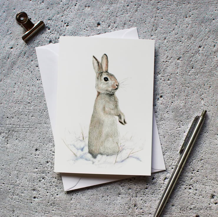 Rabbit Greeting Card Hand Designed And Finished... - Folksy