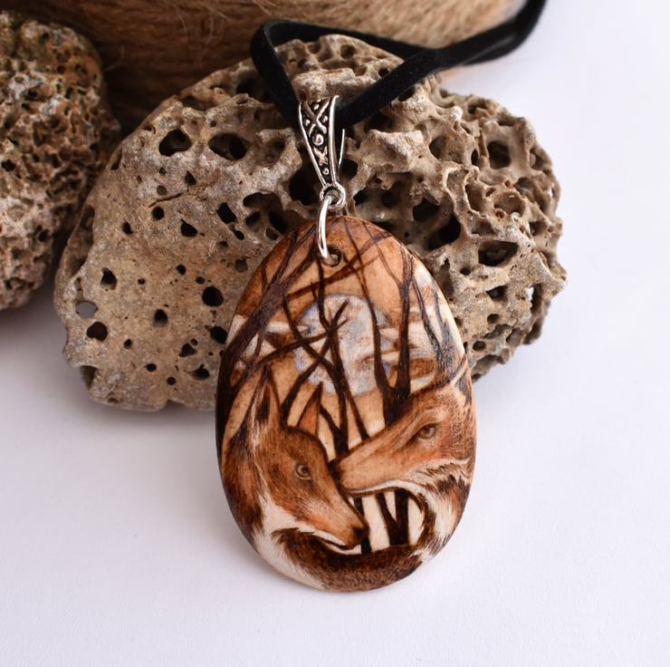 The fox couple, wooden pyrography British wildl... - Folksy