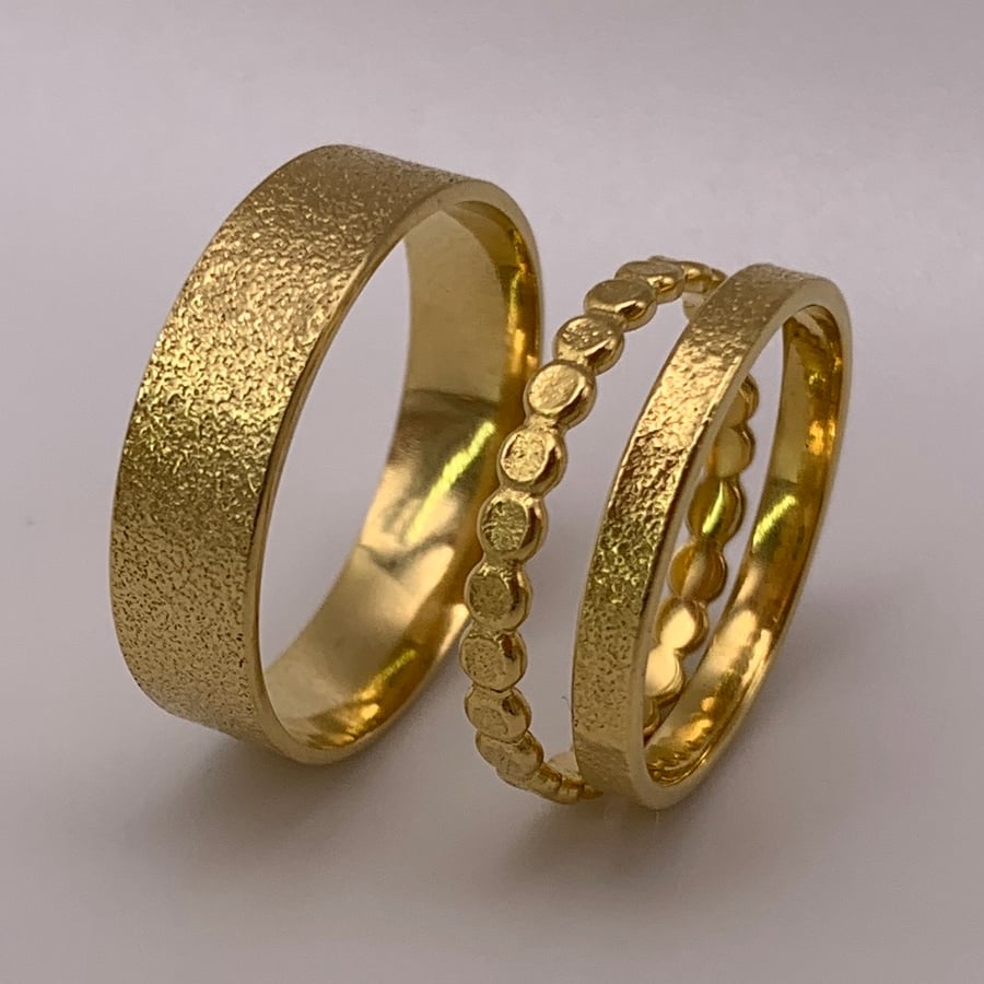 Gold Wedding Ring Set - Folksy