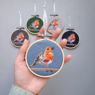 Handmade Robin applique and embroidered mini ho... - Folksy