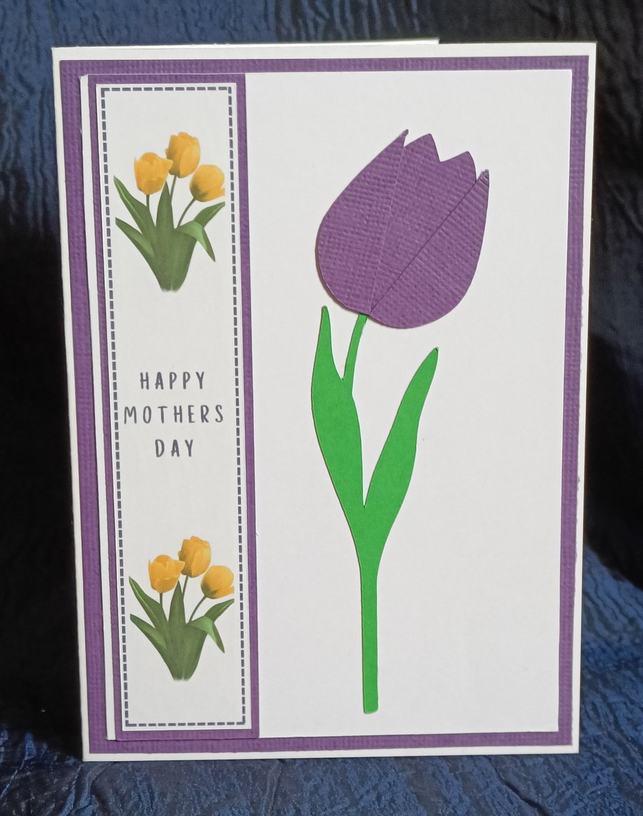 Purple Tulip Mother's Day Card - Folksy