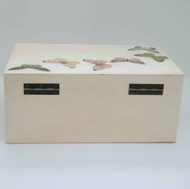 Large decorated Wooden memory keepsake box with... - Folksy