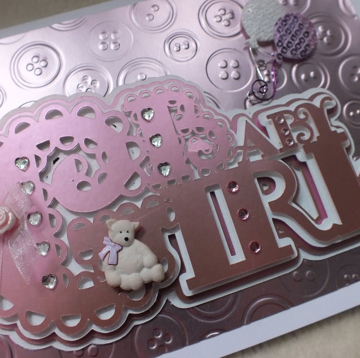 Luxury Handmade Baby Girl Word Card - Folksy