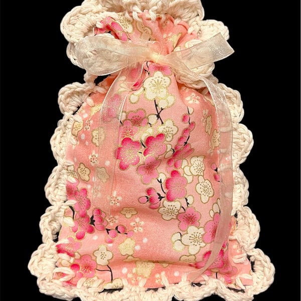 Small Reusable Gift Bag, Gift Bag, Cherry Bloss... - Folksy