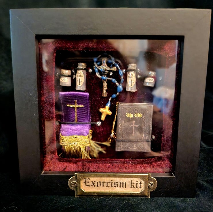 Miniature Exorcism Kit Shadow Box Art Handmade ... - Folksy