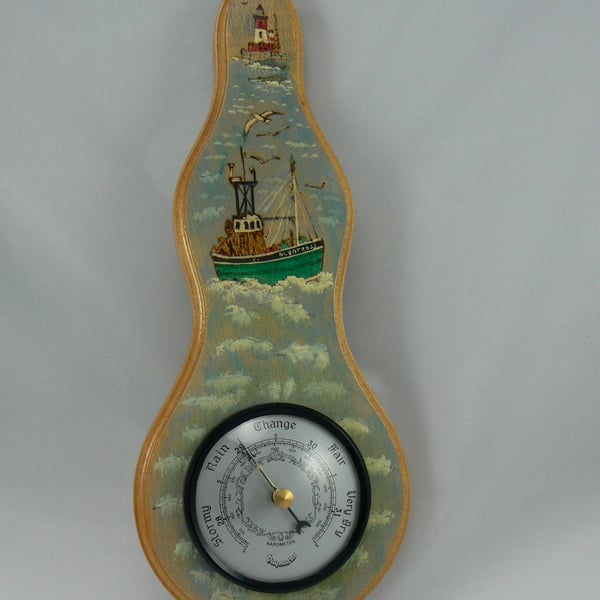 barometer with ship and lighthouse on - Folksy