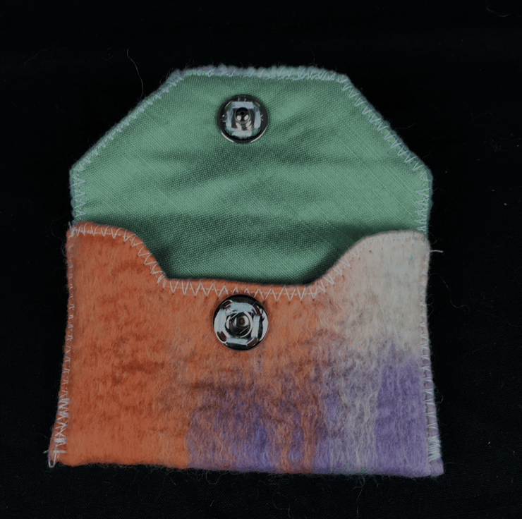 Felted card wallet, jewellery pouch in pastel c... - Folksy