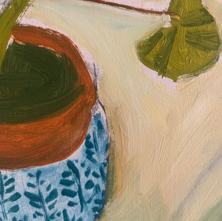 Geranium Oil Painting on reclaimed wood - Folksy