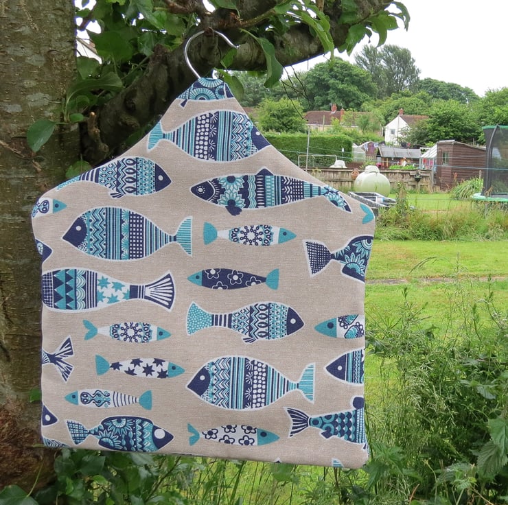 A peg bag with a fish design. Peg storage. - Folksy