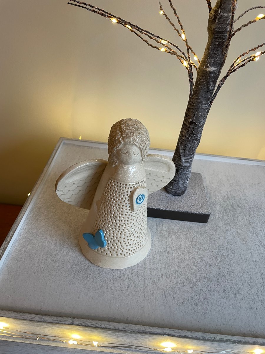 Celestial angel with blue heart coherence symbo... - Folksy