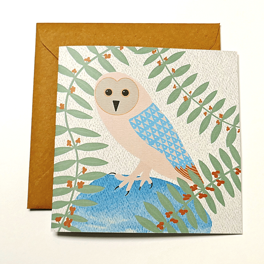 Card Owl Blank Greetings Birthday - Folksy