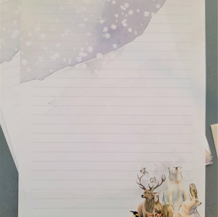 Letter Writing Paper Winter Animals - Folksy