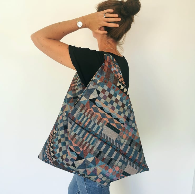 Bauhaus Inspired Geometric Tapestry Fabric Orig... - Folksy