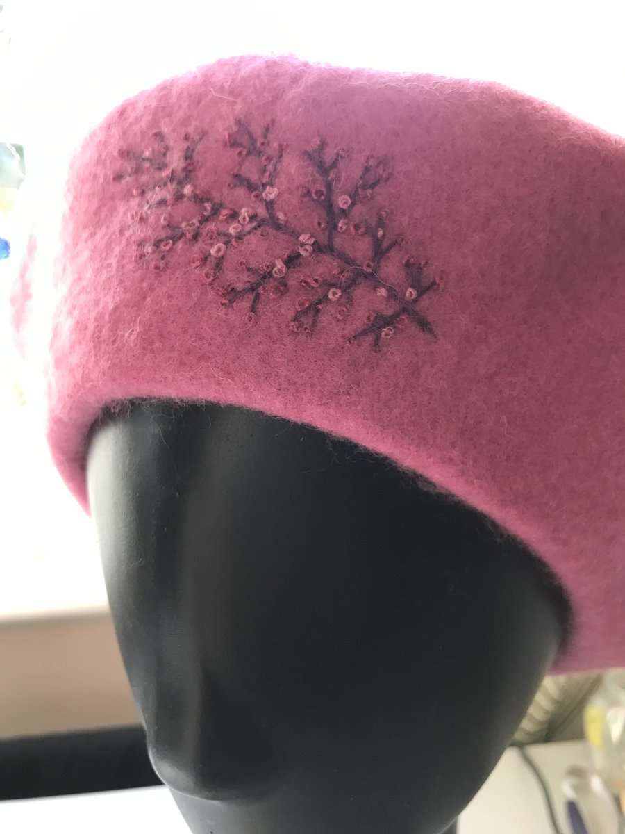 Dusky Pink Pure New Wool, Woolmark, Embroidered... - Folksy