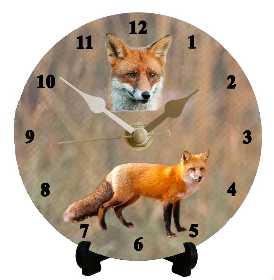 12cm DIY clock kit Fox - Wall or Desk clock - Folksy