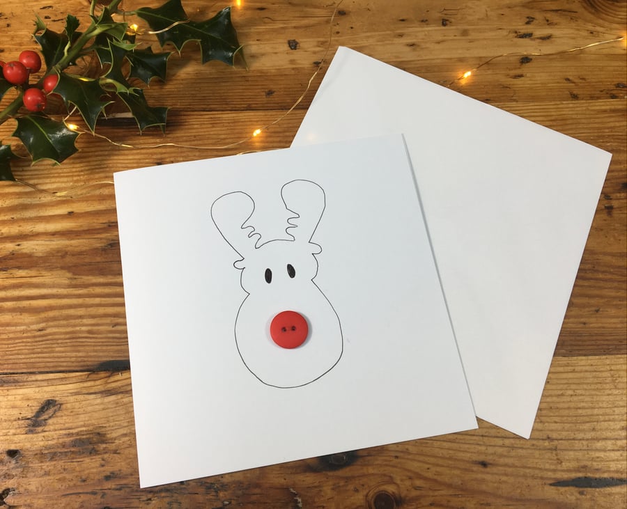 Rudolf the Red-nosed Reindeer Button Christmas ... - Folksy