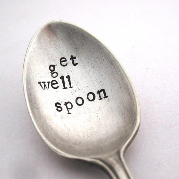 Get Well Spoon, Hand Stamped Coffeespoon - Folksy