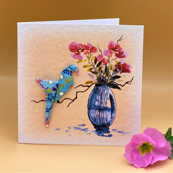 Unique Greetings Card, Hand Folded Origami Parr... - Folksy