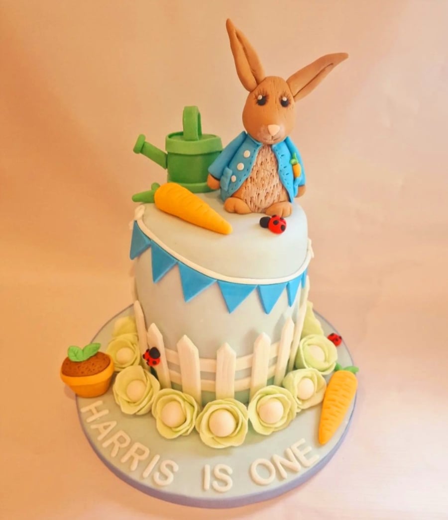 Peter rabbit theme cake topper - Folksy