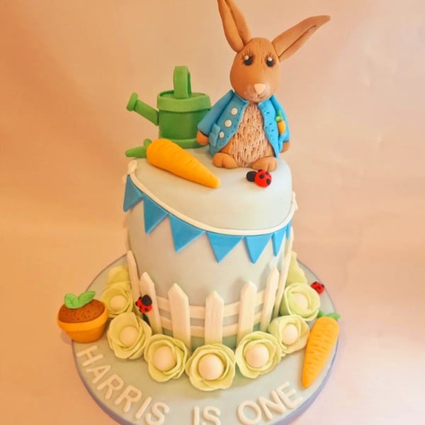 Peter rabbit theme cake topper - Folksy