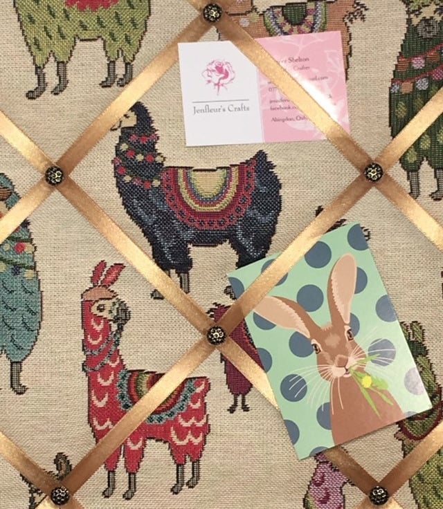 Llama fabric noticeboard, jewellery hanger, pin... - Folksy