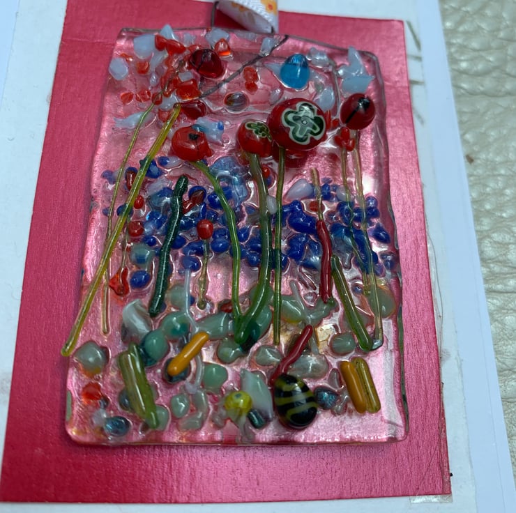 Wildflowers Fused Glass Gift Card - Folksy
