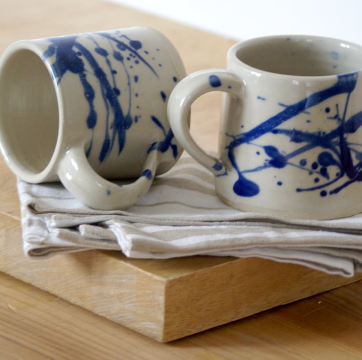 Straight sided white stoneware hand thrown pott... - Folksy