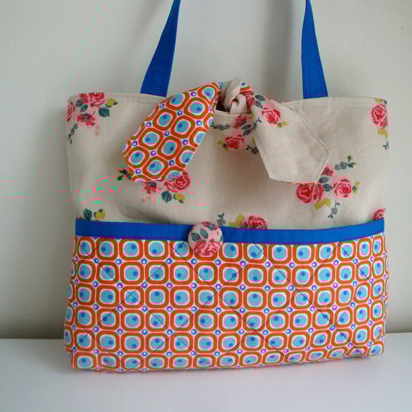 SALE Cotton Craft storage bag - Craft project ... - Folksy