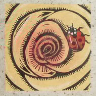 Ladybird linocut print - Folksy