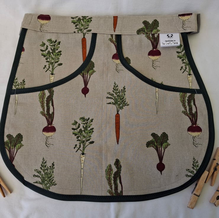 Vegetable themed Peg Apron, Handmade from Sophi... - Folksy
