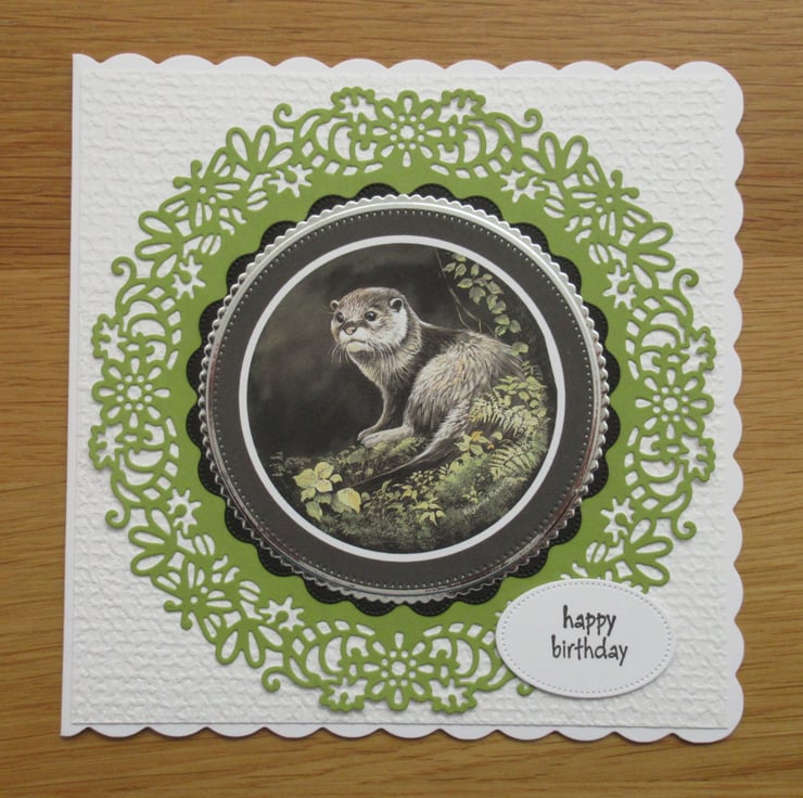 Beautiful Otter - Birthday Card - Folksy