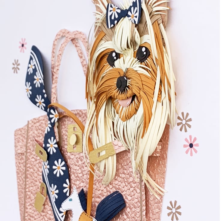 The Hermes Barkin - Handbag Dog Portrait - Folksy