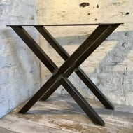 2 Handmade in UK X Frame Raw Steel Metal Large ... - Folksy