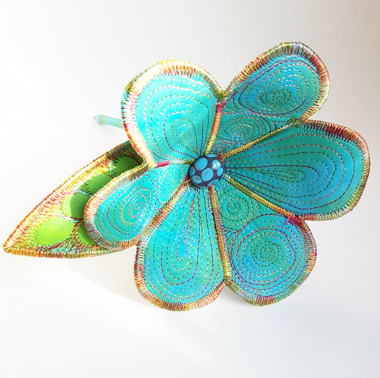 Textile Art Flower - Folksy